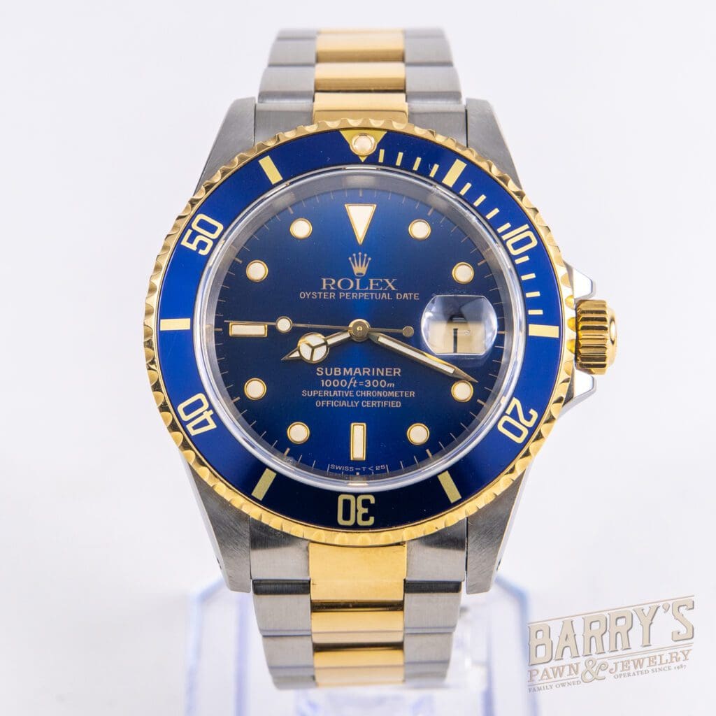 Rolex Two Tone Sub Submariner 16613 U Serial 1997 Blue Dial Watch ...